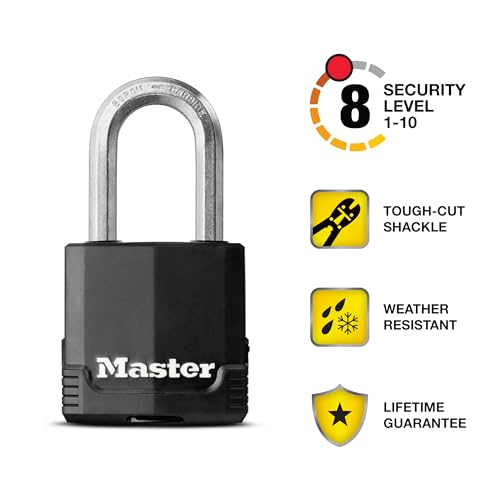Master Lock Magnum Heavy Duty Outdoor Padlock with Key, Weather ...