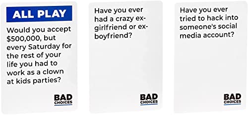 BAD CHOICES Party Game + After Dark Edition Set - Hilarious Adult Card ...