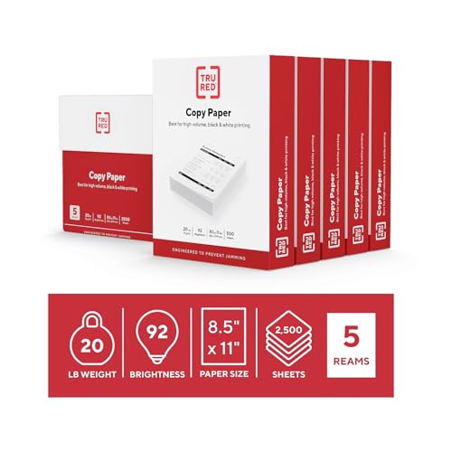 Staples TRU RED Copy Paper, 8.5" x 11" Sheet Size, 92 Brightness, 20 ...