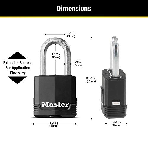 Master Lock Magnum Heavy Duty Outdoor Padlock with Key, Weather ...