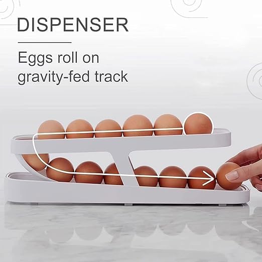 Buy Metster 2-Tier Rolling Egg Dispenser for 12-14 Eggs - Gravity-Fed ...