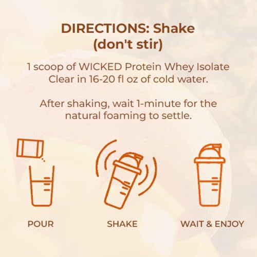 WICKED Protein Powder, Clear Whey Isolate, 23g Protein, 95 Calories ...