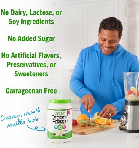 Orgain - Proteína orgánica a base de plantas vegetales, vegano, bajo en carbohidratos, sin ...