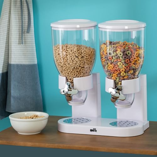 Zevro /GAT201C Indispensable Dry Food Dispenser, Dual Control, White ...
