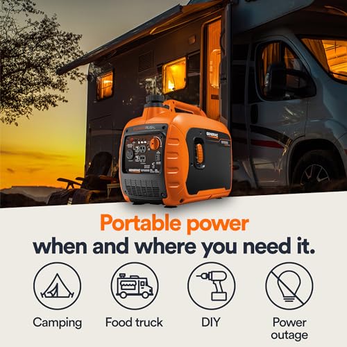 Generac 3,300-Watt Gas-Powered Portable Inverter Generator ...