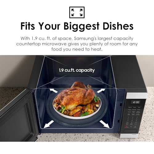 SAMSUNG 1.9 cu. ft. Countertop Microwave with Sensor Cooking, Stainless ...