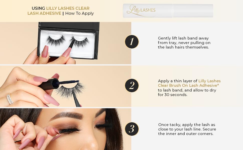 Lilly Lashes 3D Miami Faux Mink Strip Eyelashes, False Eyelashes ...
