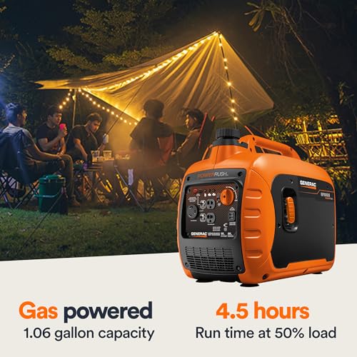 Generac 3,300-Watt Gas-Powered Portable Inverter Generator ...