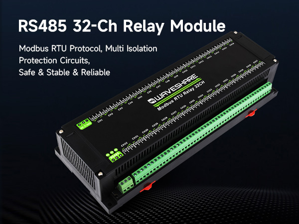 Mua Waveshare Modbus RTU 32-Ch Relay Module, RS485 Interface, with Multiple Isolation Protection ...