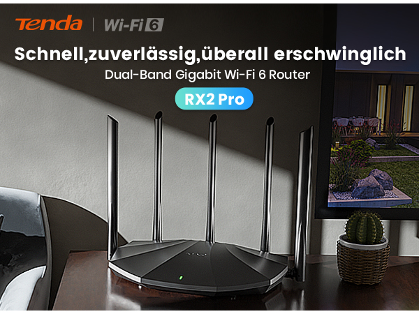 Mua Tenda RX2 Pro WiFi 6 WLAN Router (AX1500 Dual-Band 5GHz:1201Mbps + 2.4GHz:300Mbps) Gigabit ...